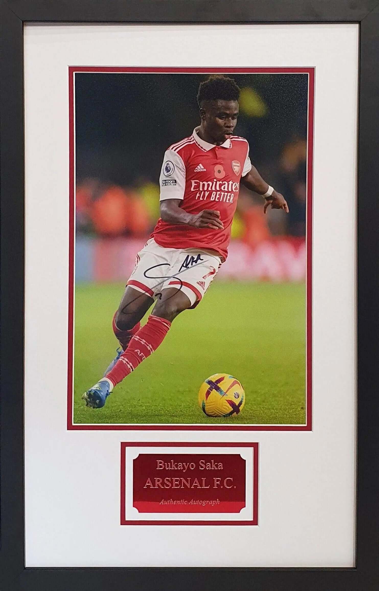 Bukayo Saka Signed Arsenal Photo - Darling Picture Framing