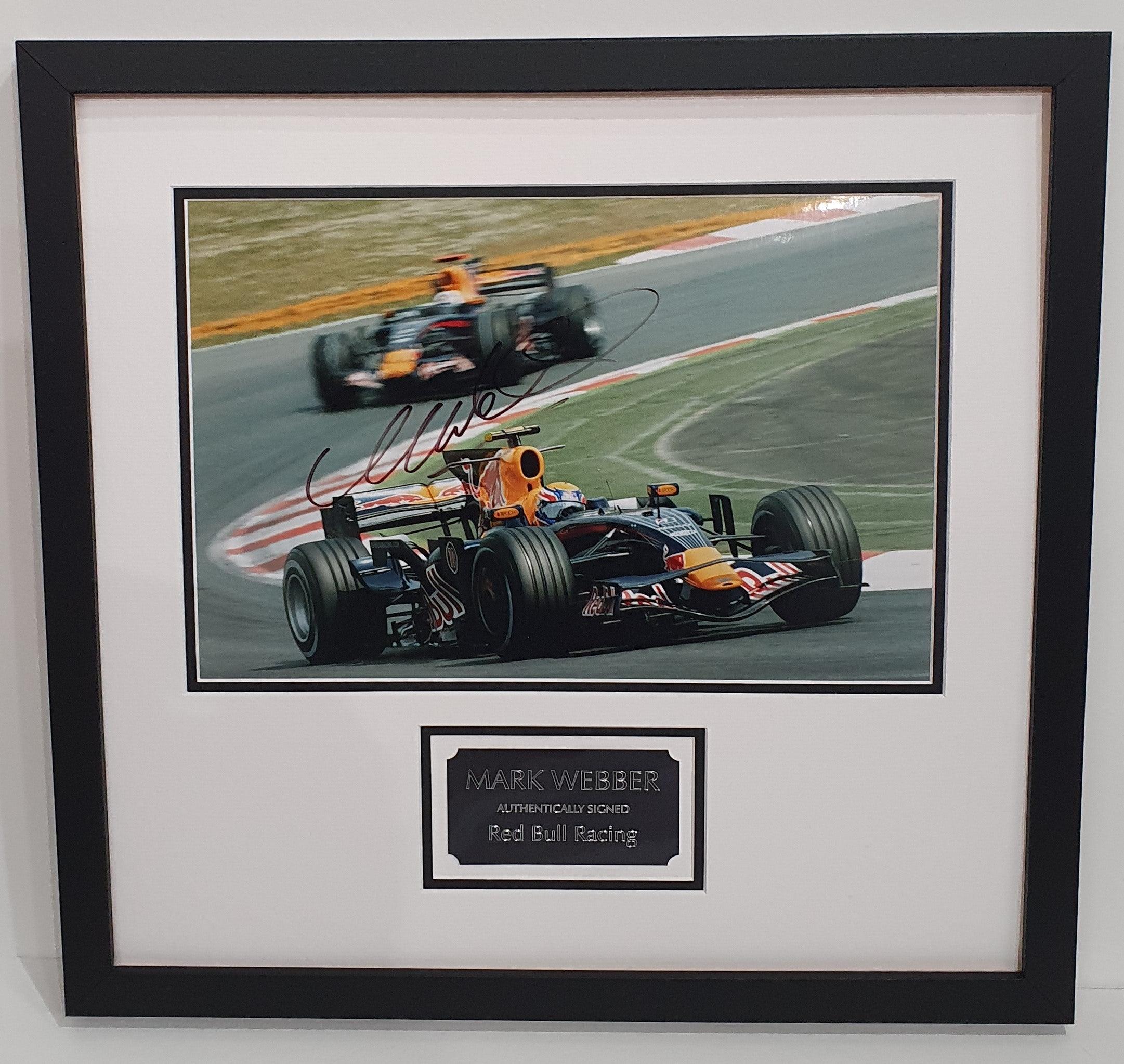Mark Webber Signed Red Bull F1 Photo Framed. – Darling Picture Framing