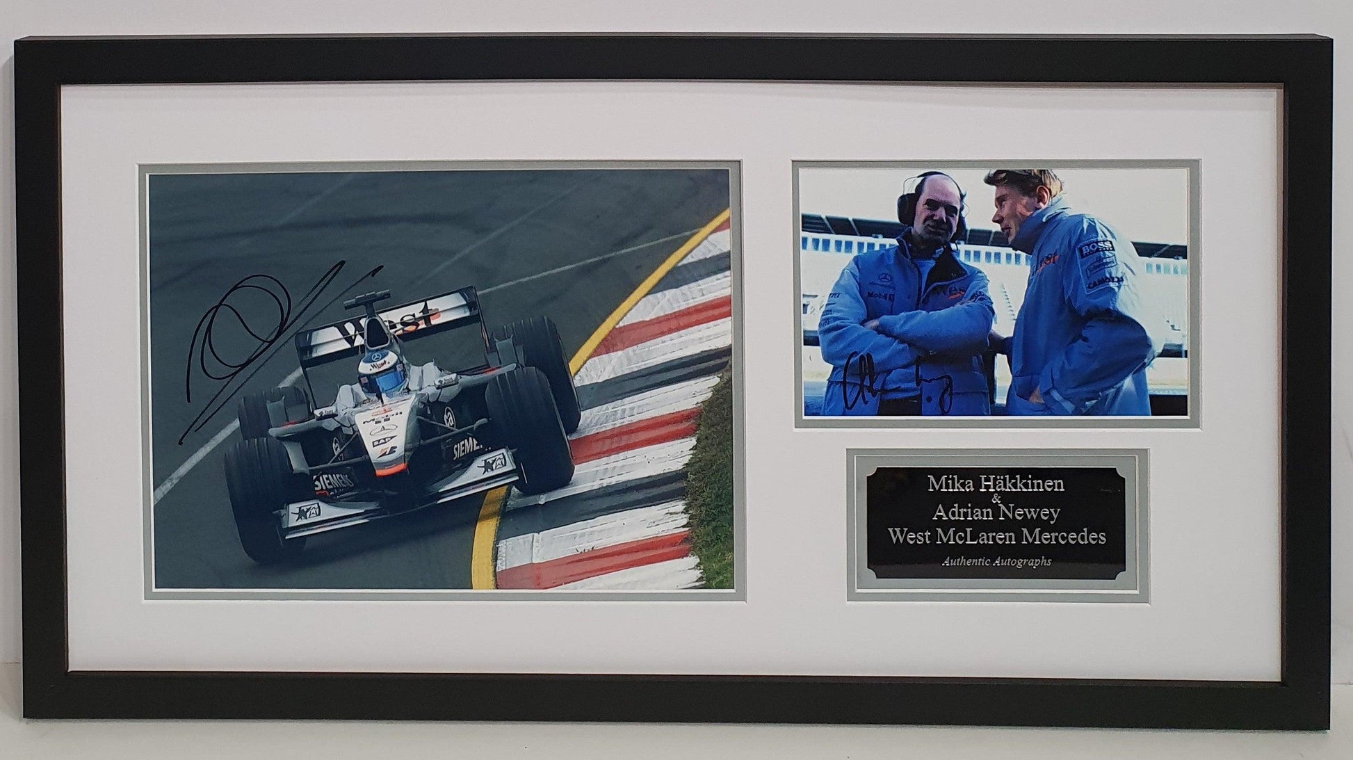 Mika Hakkinen & Adrian Newey Signed McLaren F1 Photo Framed. – Darling ...