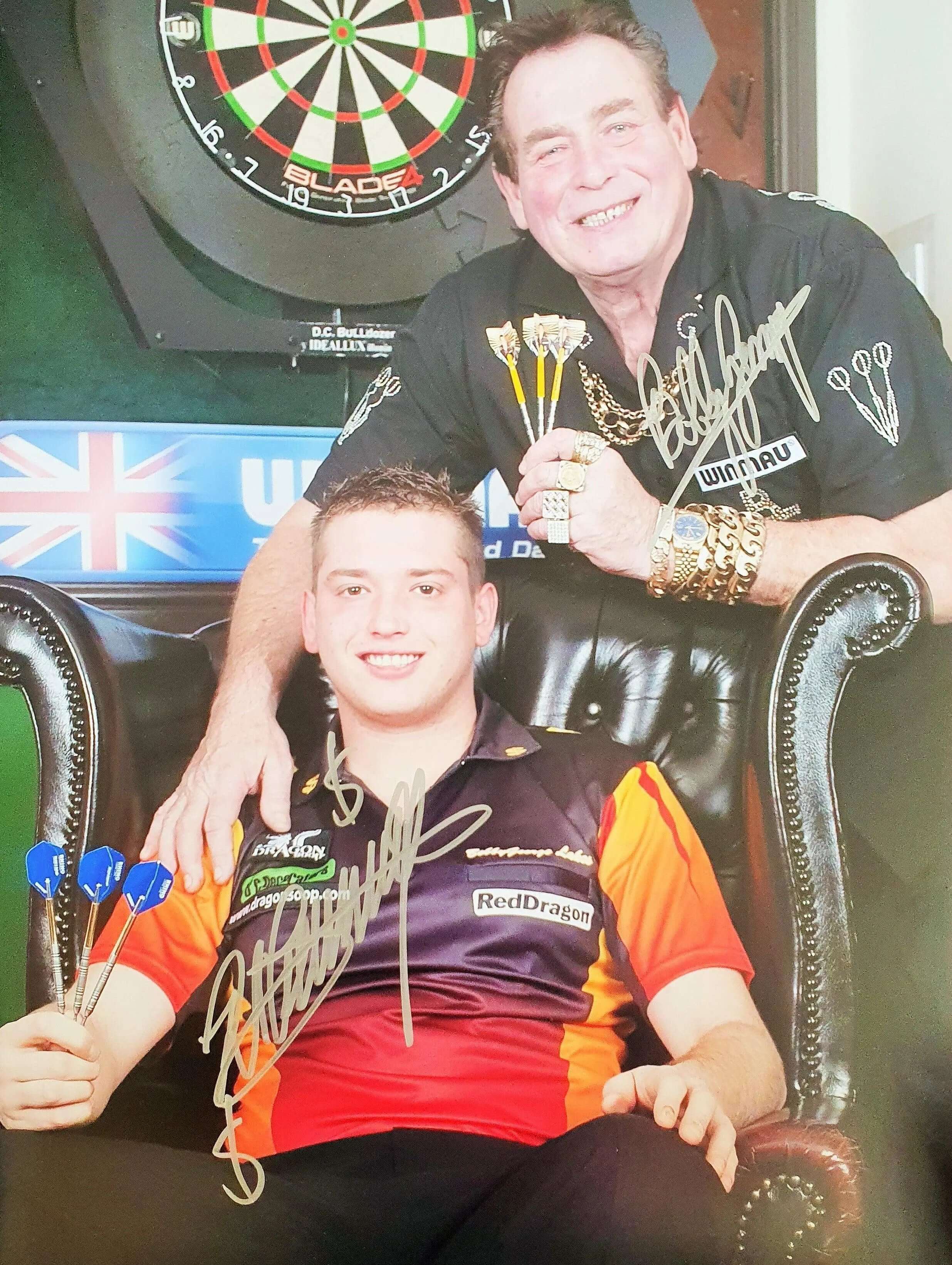 Richie & Bobby George Signed Darts Photo with COA – Darling Picture Framing