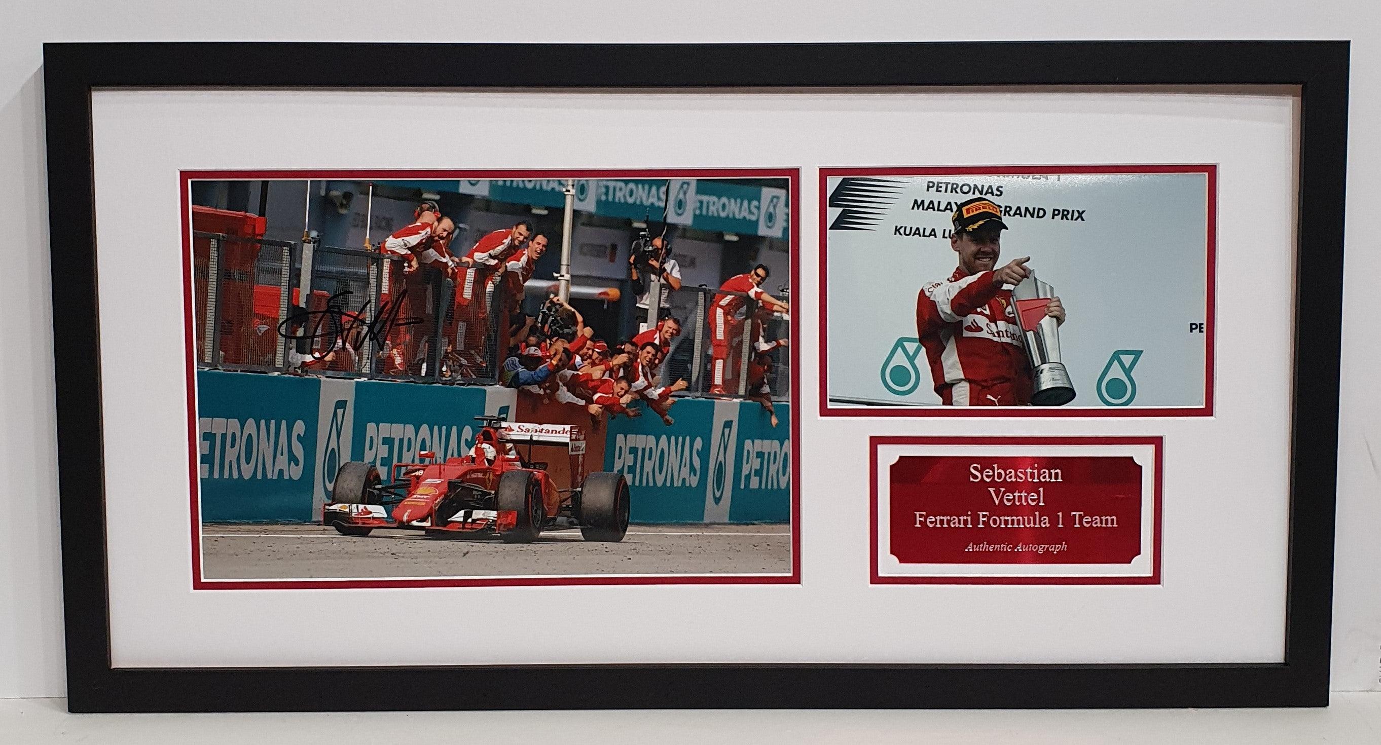 Sebastian Vettel Signed Ferrari F1 Photo Framed. – Darling Picture Framing