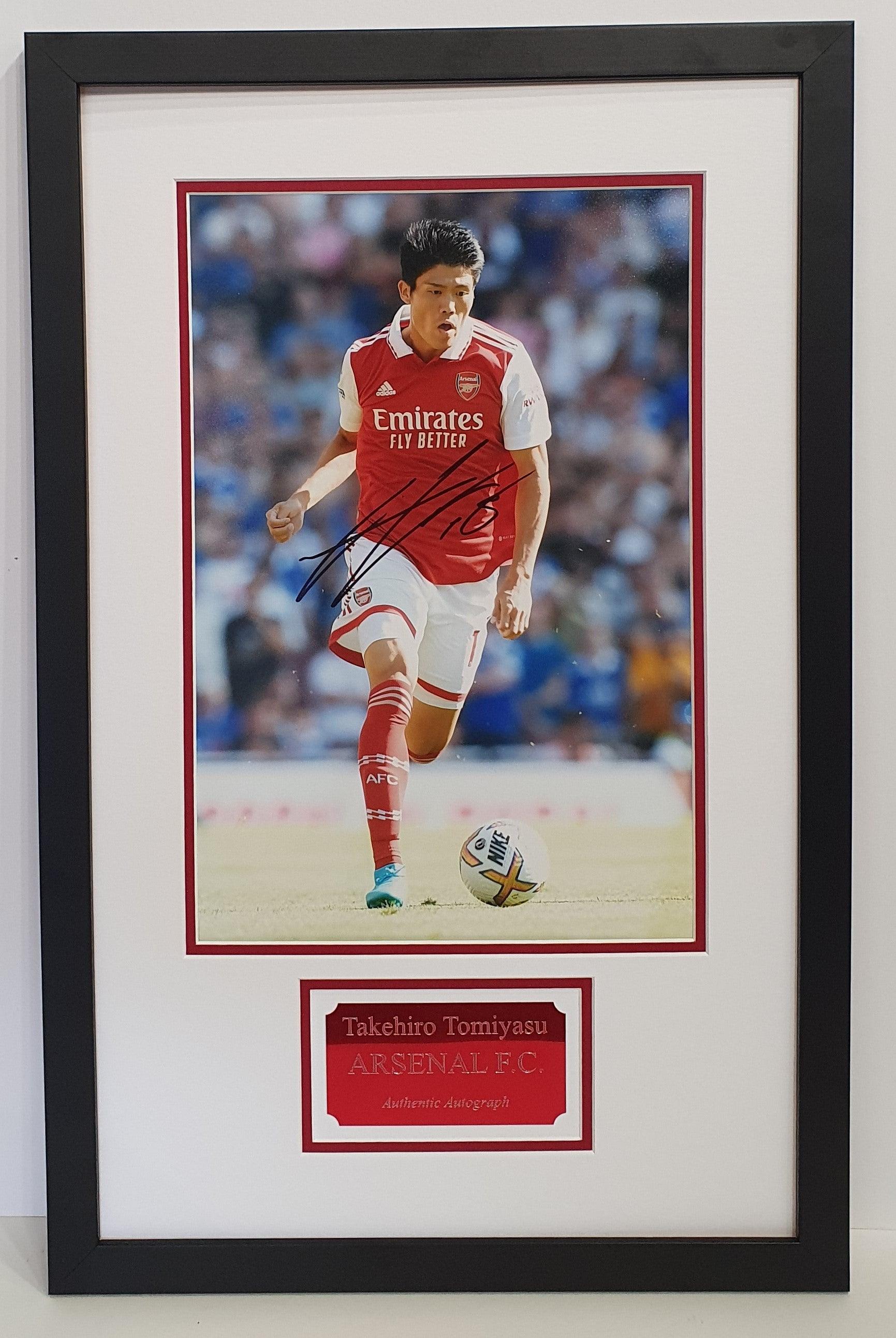 Takehiro Tomiyasu Signed Arsenal Photo Framed. – Darling Picture Framing